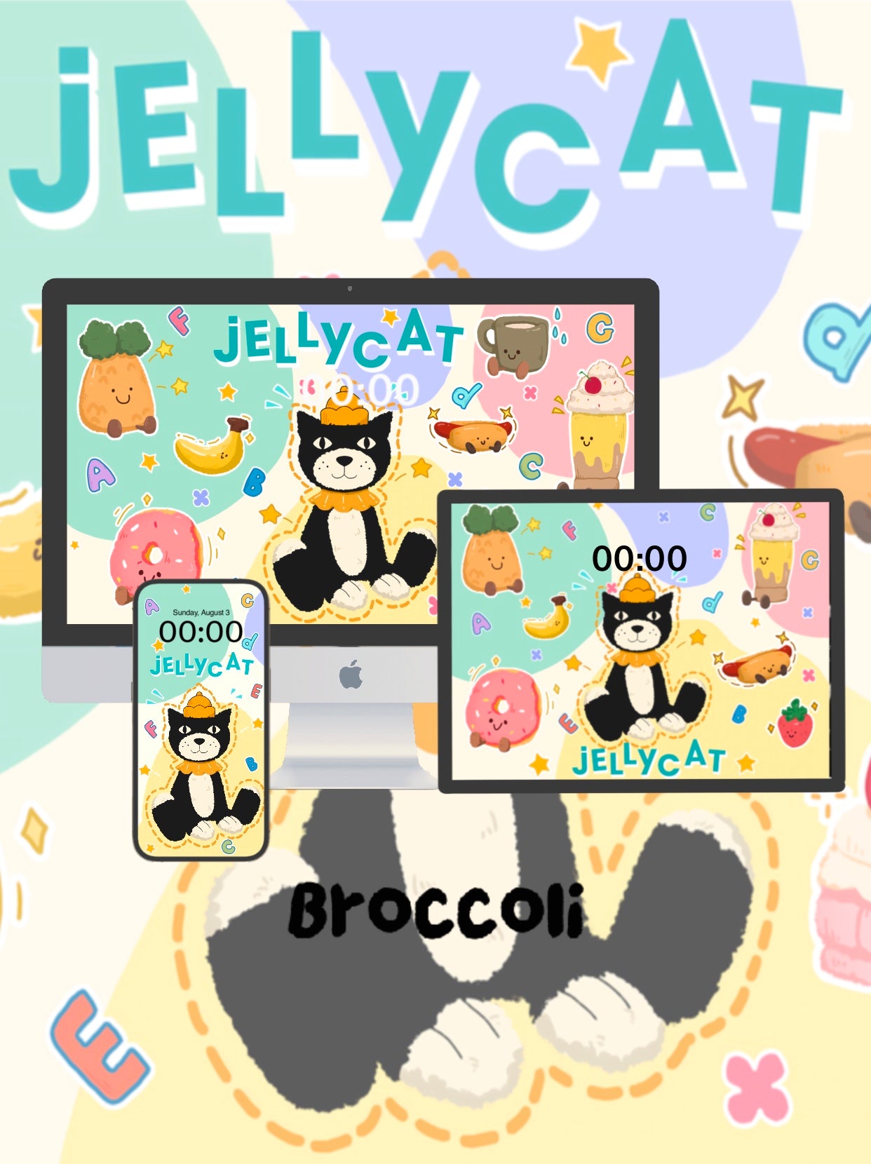 Jellycat 💗 Meet Jack: The Purr-fect Gentleman! Phone / ipad / pc wallp – Broccoli