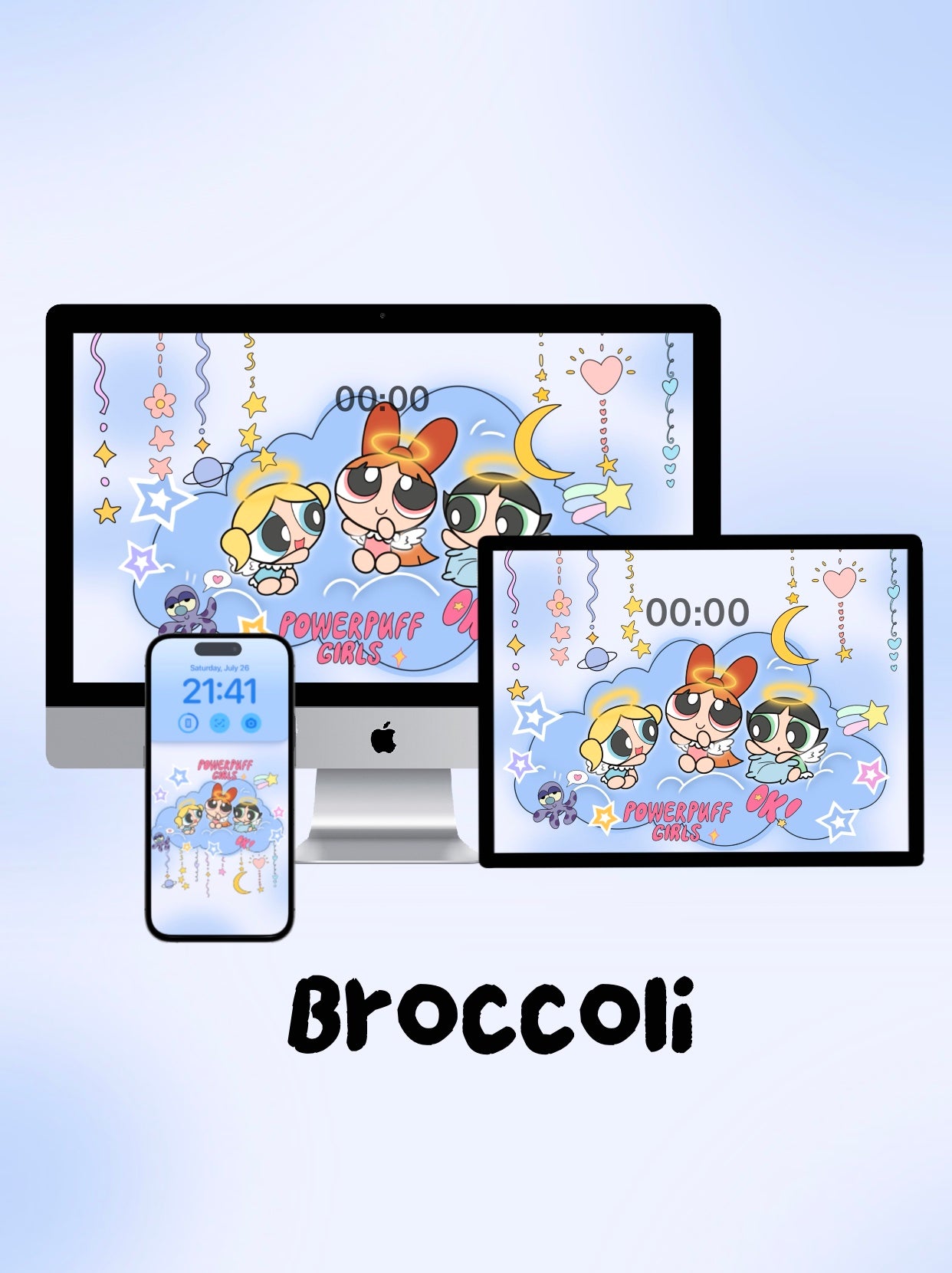 ̶₊ 🩵 ⁺ 💭 ⋆⁺ Powerpuff Girls Phone / ipad / pc wallpaper（55） – Broccoli